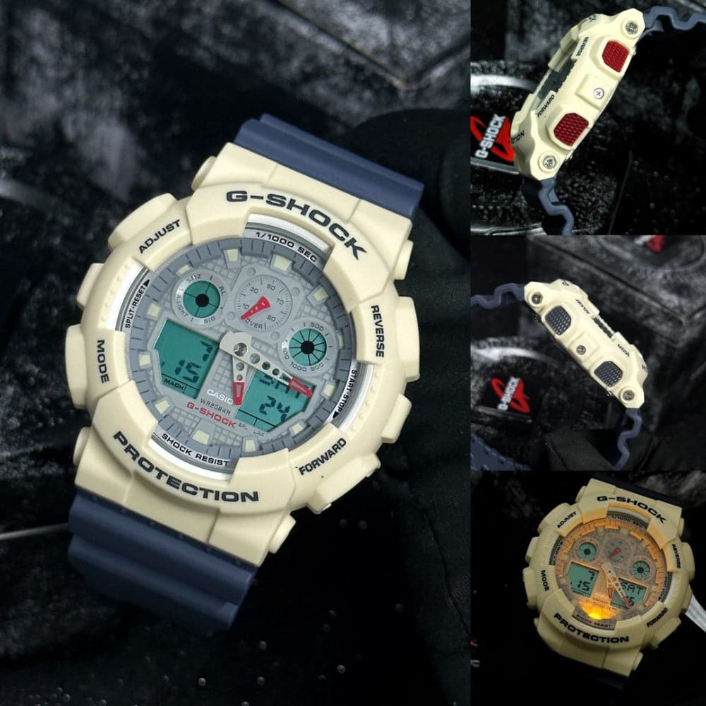 Casio G-Shock Digital-Analogue Blue Resin Strap Men Watch GA-100PC-7A2 – H2 Hub