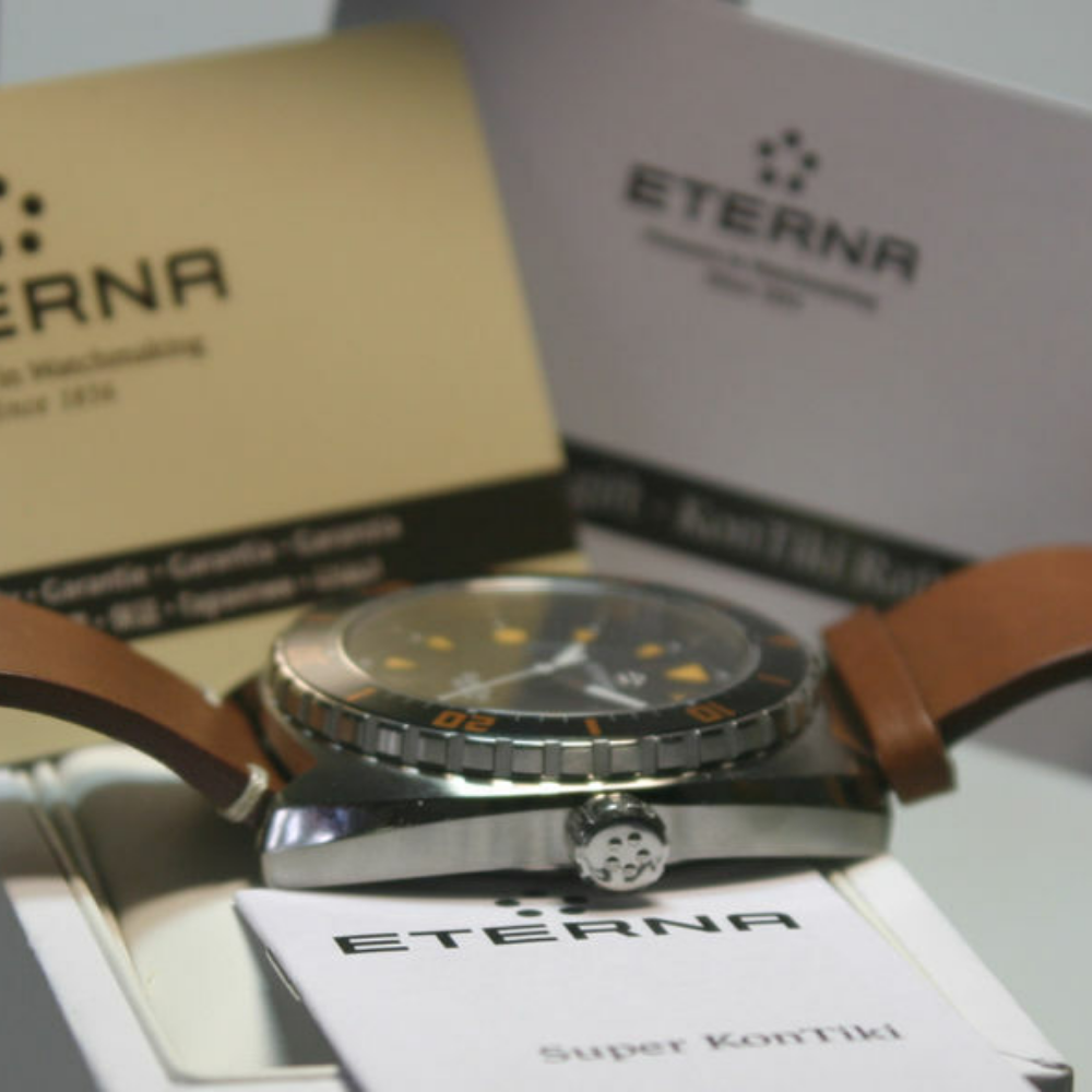 Eterna Super Kontiki Brown Leather Strap Men Watch 1273.41.49.1363 – H2 Hub
