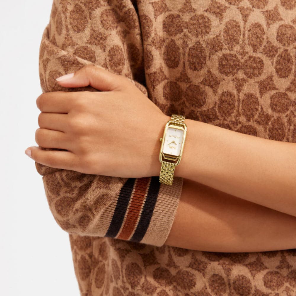 Coach New York White Dial Gold Stainless Steel Strap Women Watch 14504 ...