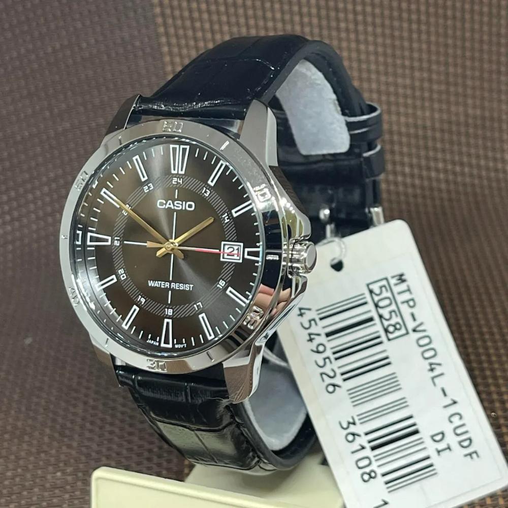 Casio General Black Dial and Leather Strap Men Watch MTP-V004L-1CVDF-P ...