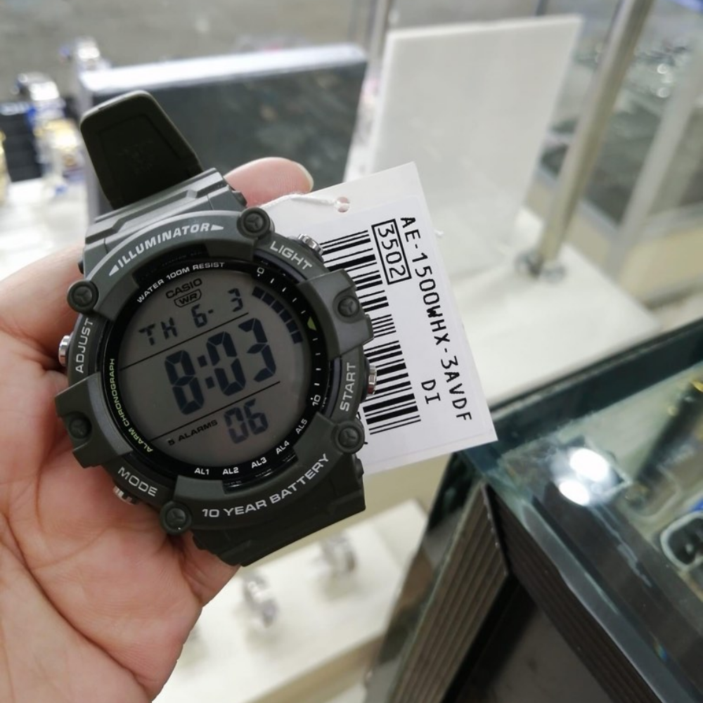 Casio General Digital Green Resin Strap Men Watch AE-1500WHX-3AVDF-P – H2 Hub