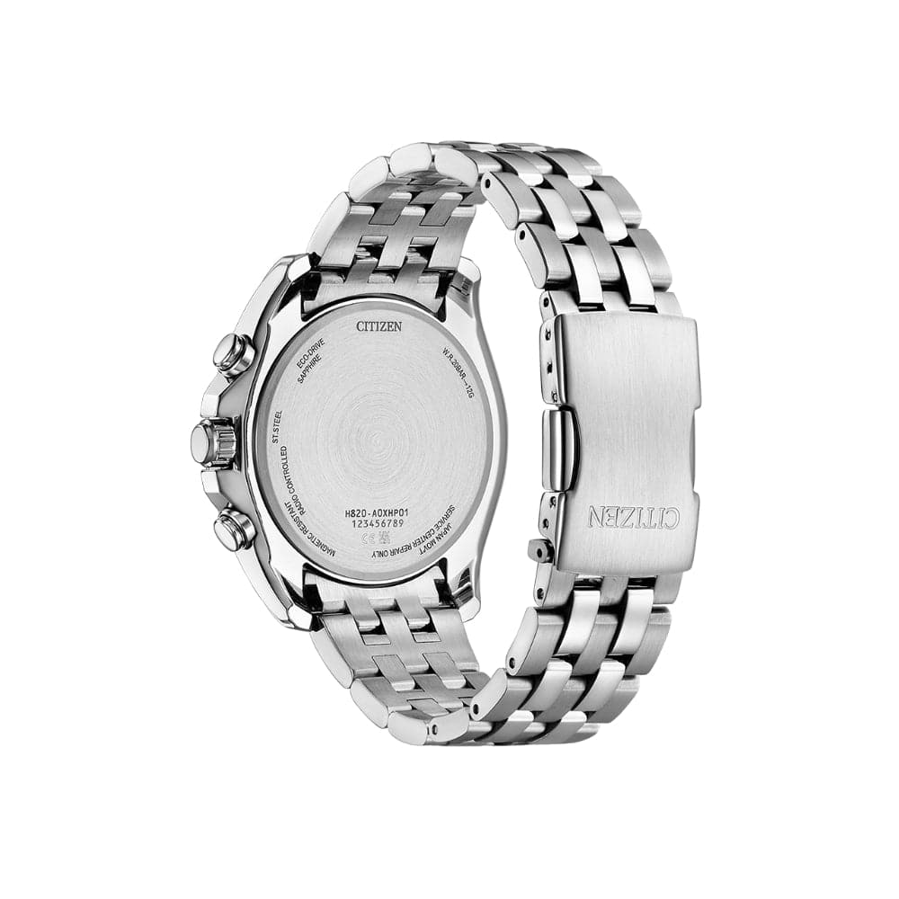 Citizen Eco-Drive Chronograph Silver Stainless Steel Strap Men Watch A ...