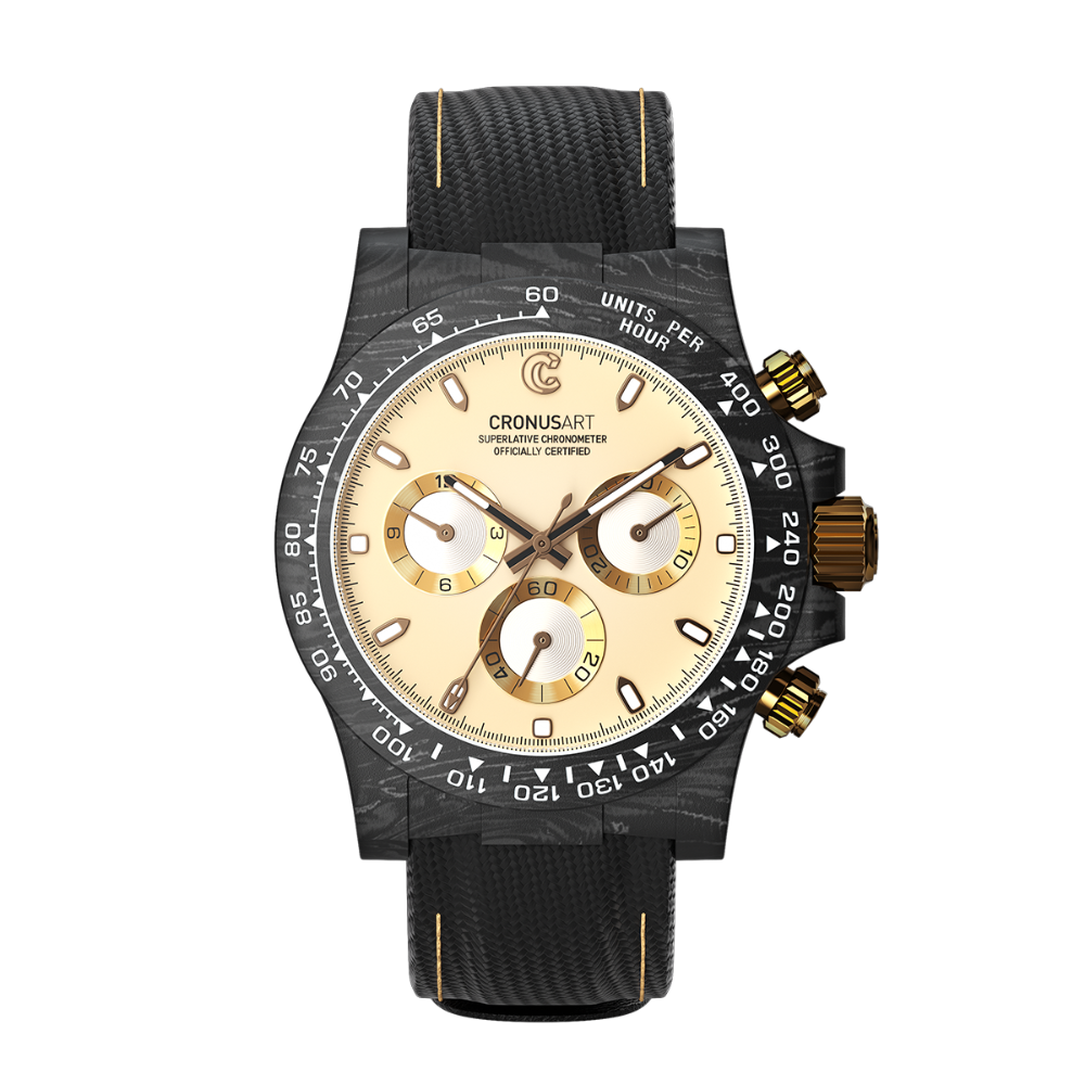 Cronus Art Chrono Legend Carbon Black Strap Men's Watch - Black Carbon ...