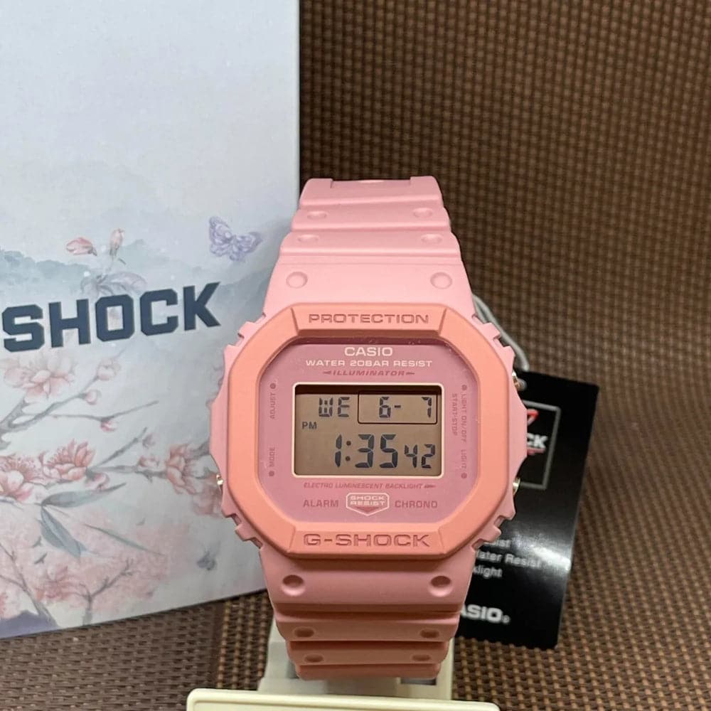 Casio G-Shock Digital Pink Resin Strap Women Watch DW-5610SL-4A4DR-P ...