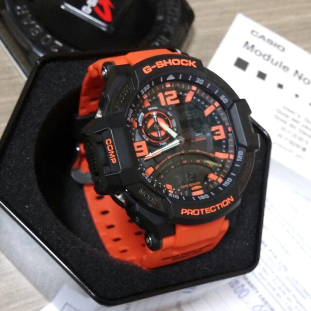 Casio G-Shock Orange Resin Master of G - Air Gravitymaster Men Watch G ...