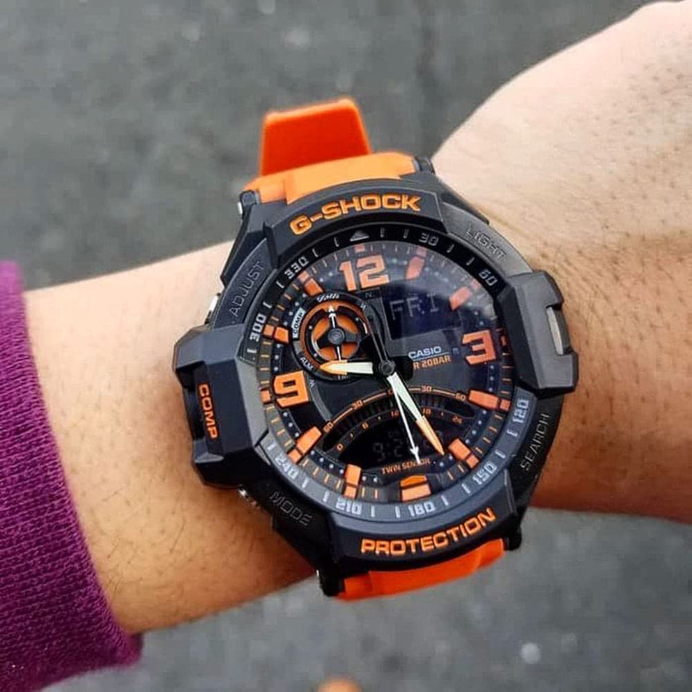 Casio G-Shock Orange Resin Master of G - Air Gravitymaster Men Watch G ...