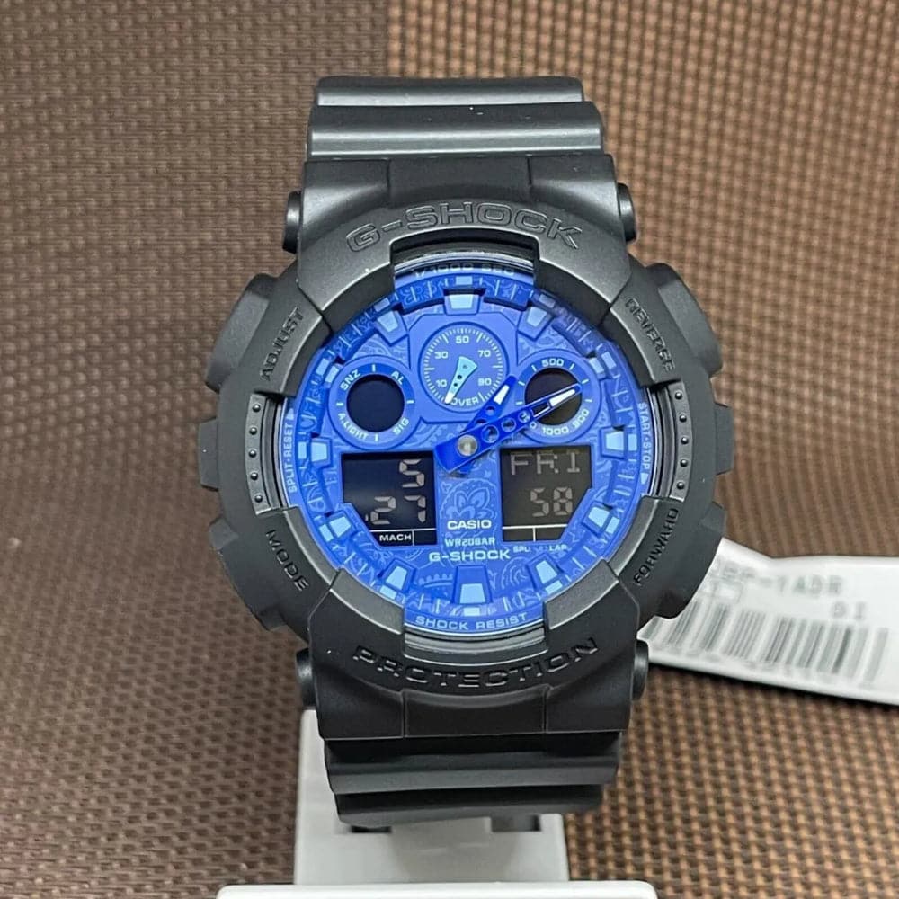 Casio G-Shock Blue Dial Resin Strap Men Watch GA-100BP-1ADR – H2 Hub