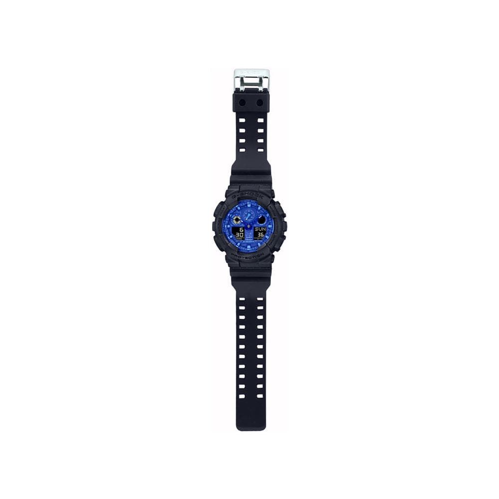 Casio G-Shock Blue Dial Resin Strap Men Watch GA-100BP-1ADR – H2 Hub