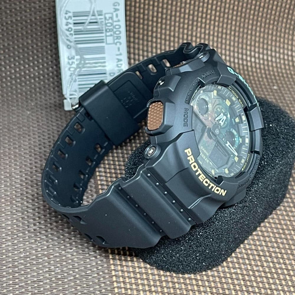 Casio G-Shock Digital-Analogue Black Resin Strap Men Watch GA-100RC-1A ...