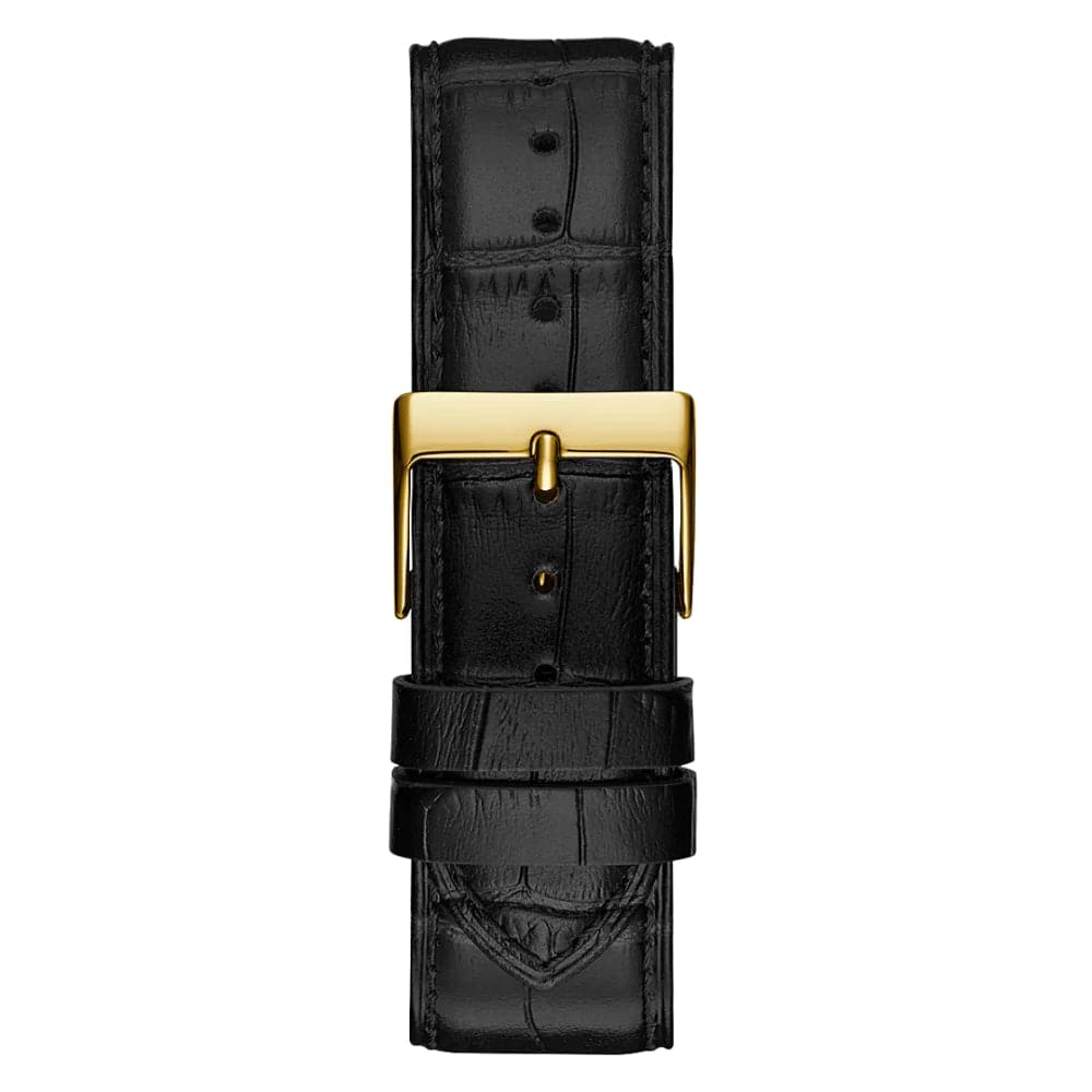 Guess Skeleton Dial Black Leather Strap Men Watch GW0570G1 – H2 Hub