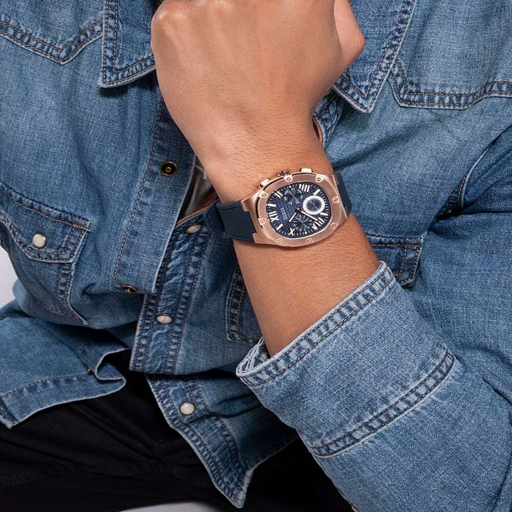 Guess Chronograph Blue Dial Silicone Strap Men Watch GW0571G2 – H2 Hub