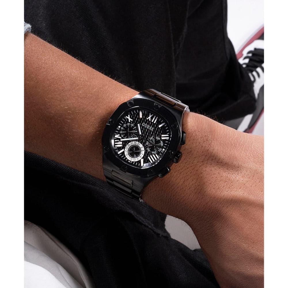 Guess Chronograph Black Dial Stainless Steel Strap Men Watch GW0572G3 ...