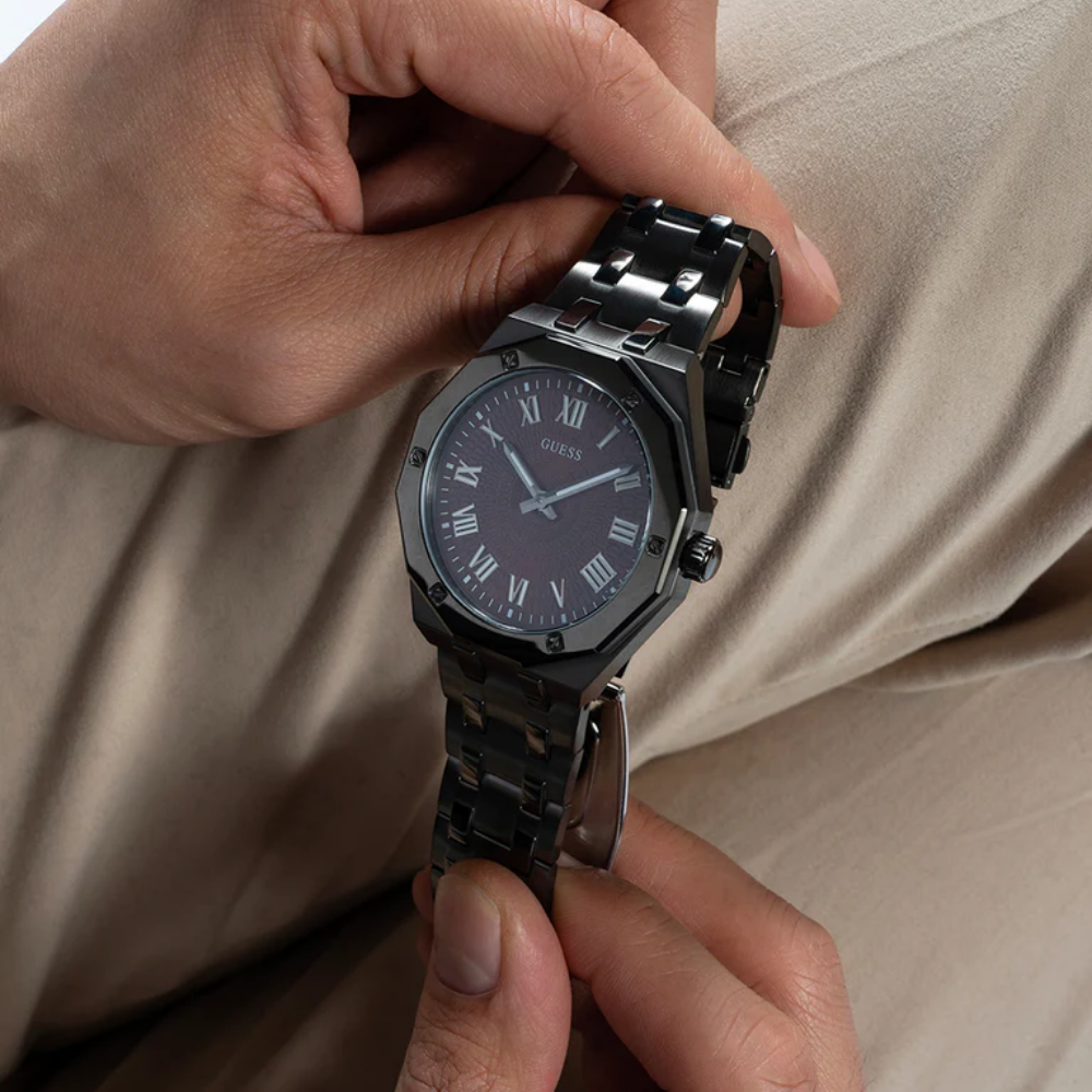 Guess Analog Gunmetal Stainless Steel Strap Men Watch GW0575G5 – H2 Hub