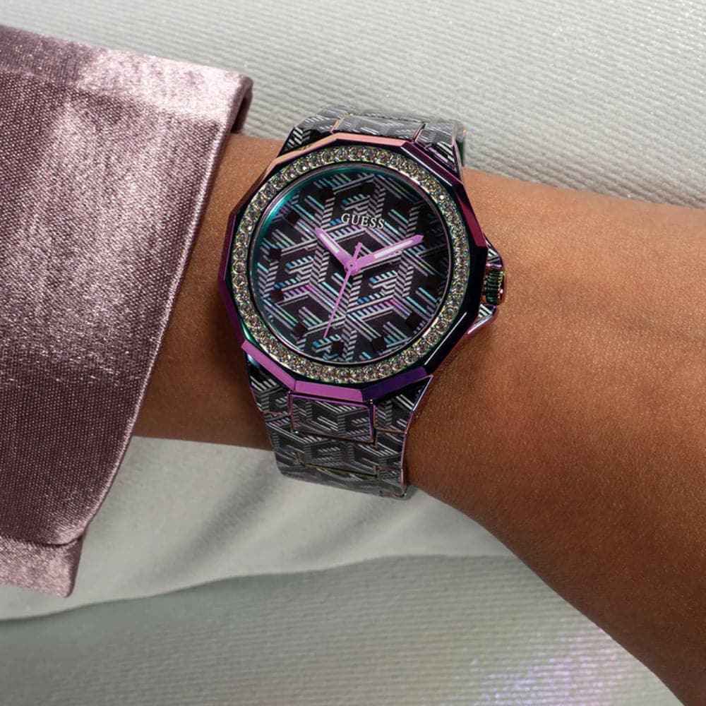 Guess Two-Tone Iridescent Stainless Steel Strap Women Watch GW0597L2 ...