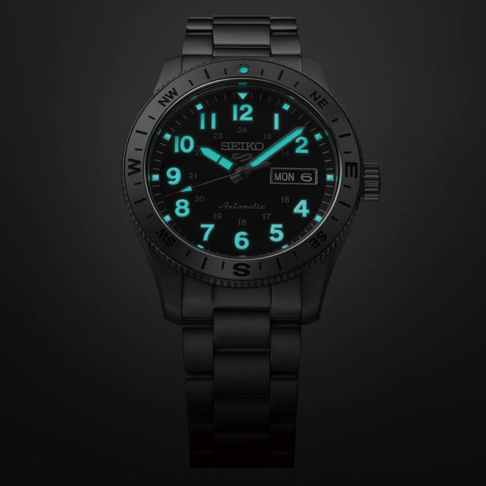 Seiko 5 Sports Black Dial Stainless Steel Strap Men's Watch HDB006K1 ...