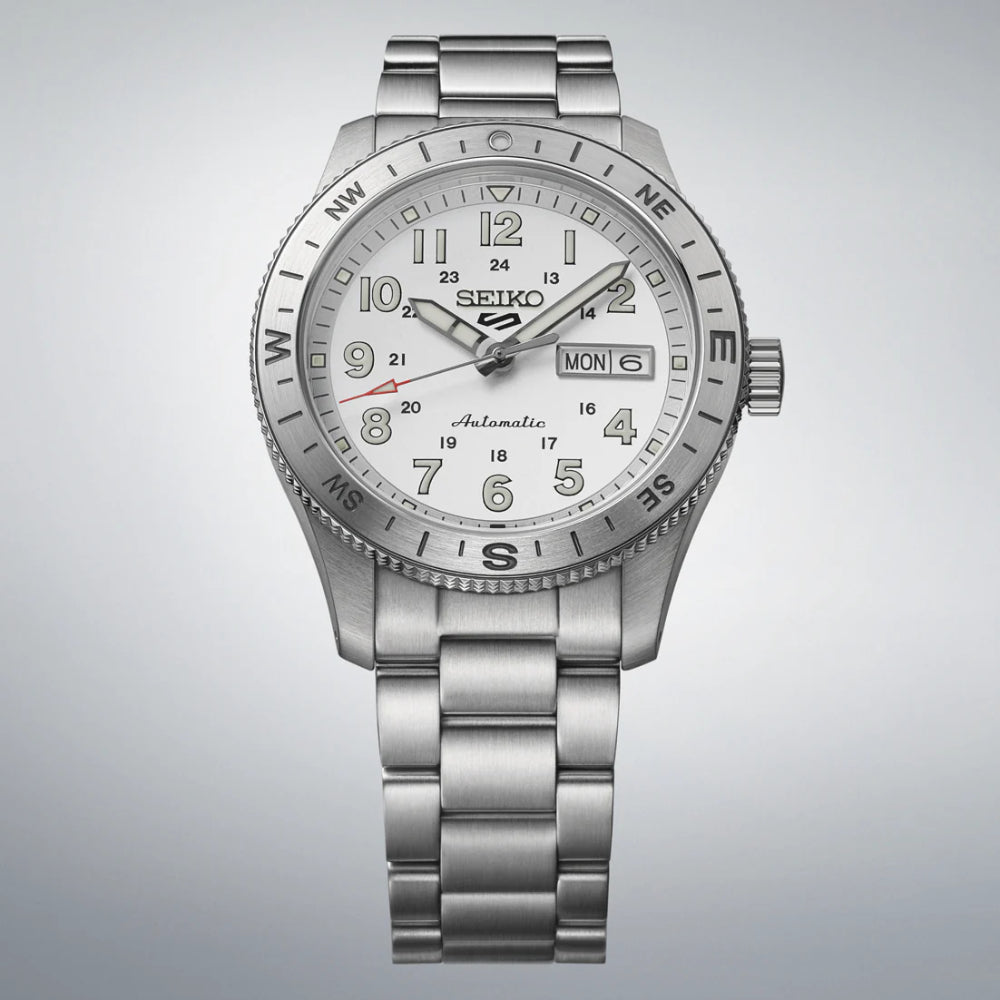 Seiko 5 Sports Silver Stainless Steel Strap Men's Watch HDB007K1 – H2 Hub