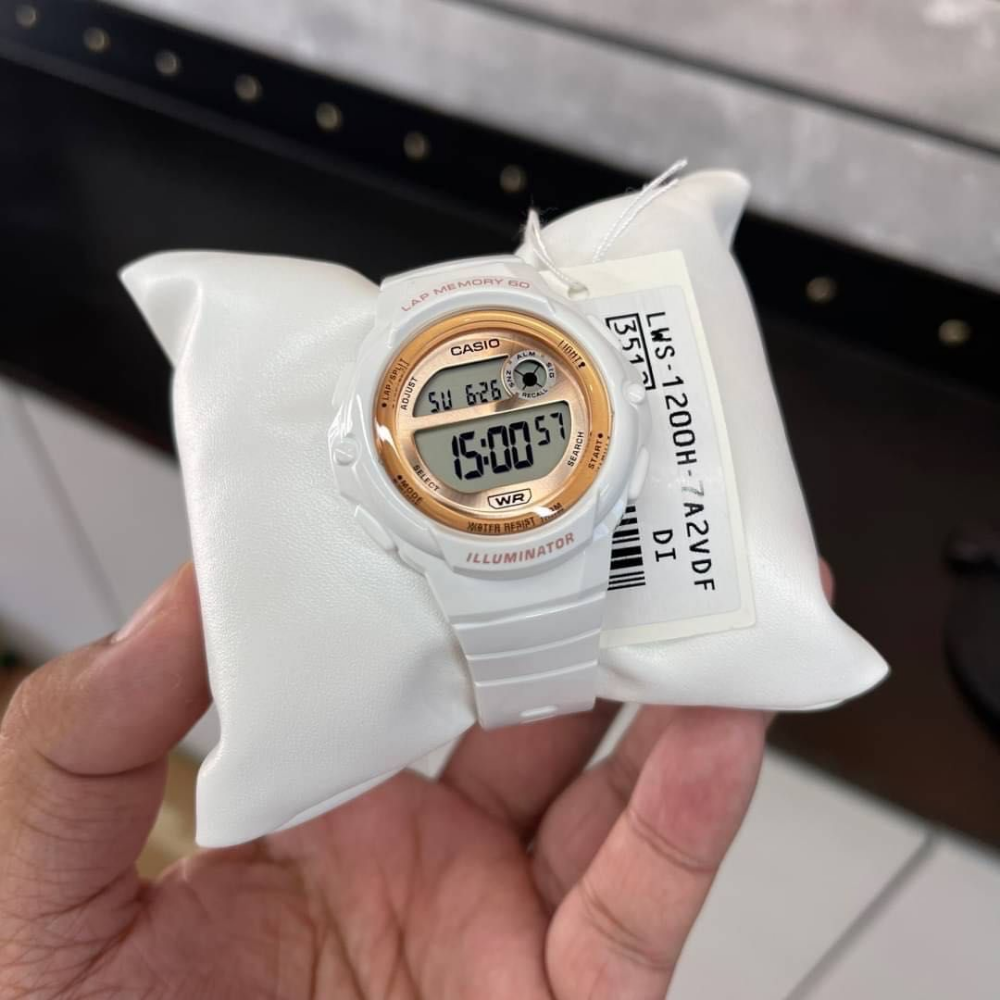 Casio General Digital White Resin Strap Women Watch LWS-1200H-7A2VDF-P ...