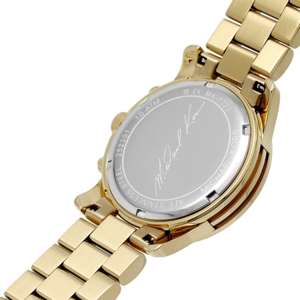 Michael Kors Chronograph Gold Stainless Steel Strap Women Watch MK7323 ...