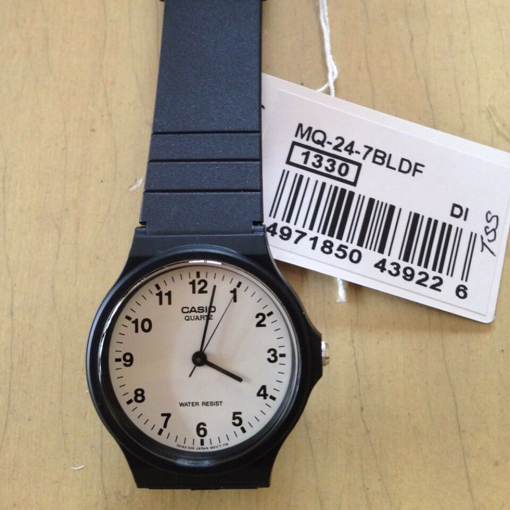 Casio General White Dial Black Resin Strap Unisex Watch MQ-24-7BLDF-P – H2 Hub