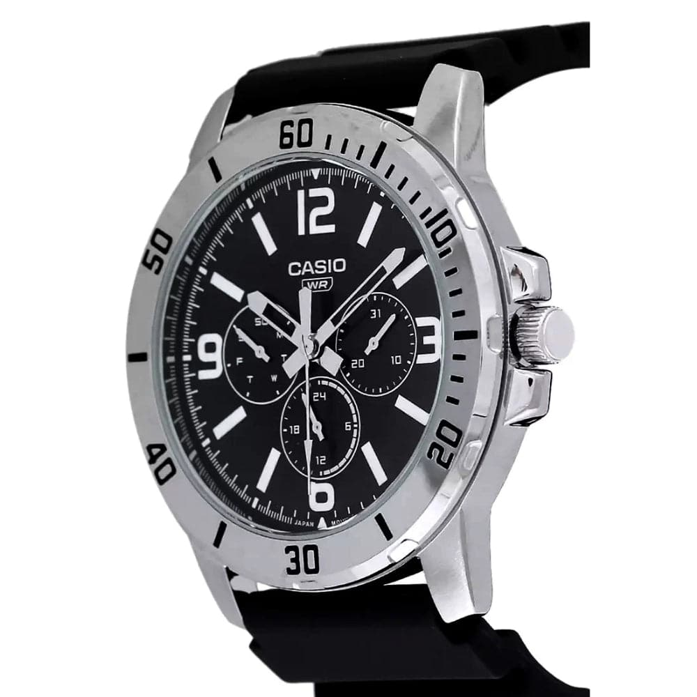Casio Standard Chronograph Black Resin Strap Men Watch MTP-VD300-1BUDF ...