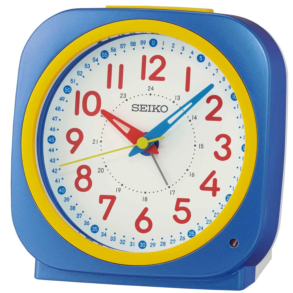Seiko Clock White Dial Blue Case Alarm Clock QHE200L – H2 Hub