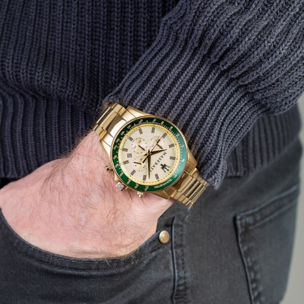 Maserati Sfida Gold Stainless Steel Strap Men Watch R8873640005 – H2 Hub