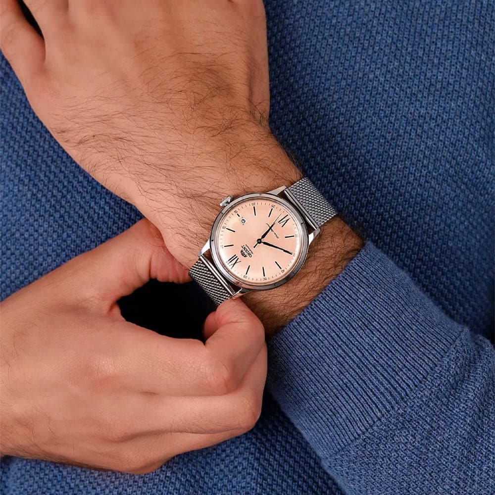 Orient Bambino Version 6 Silver Stainless Steel Strap Men Watch RA-AC0 ...