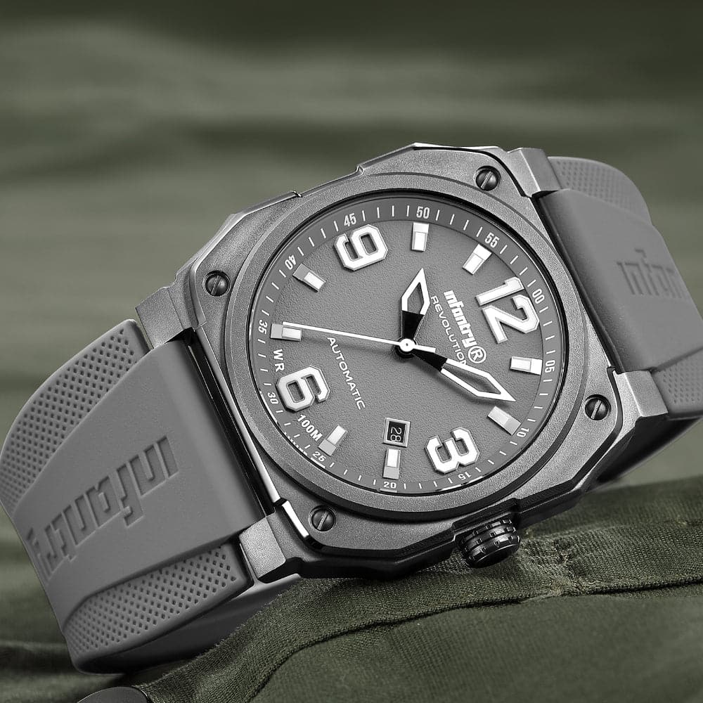 Infantry Revolution Series The Autopilot Grey Silicone Strap Men Watch – H2 Hub