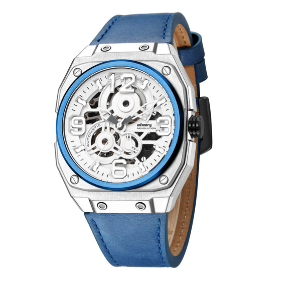 Infantry The Skyster Blue Leather Strap Men Watch REVO-MOD-06-C – H2 Hub
