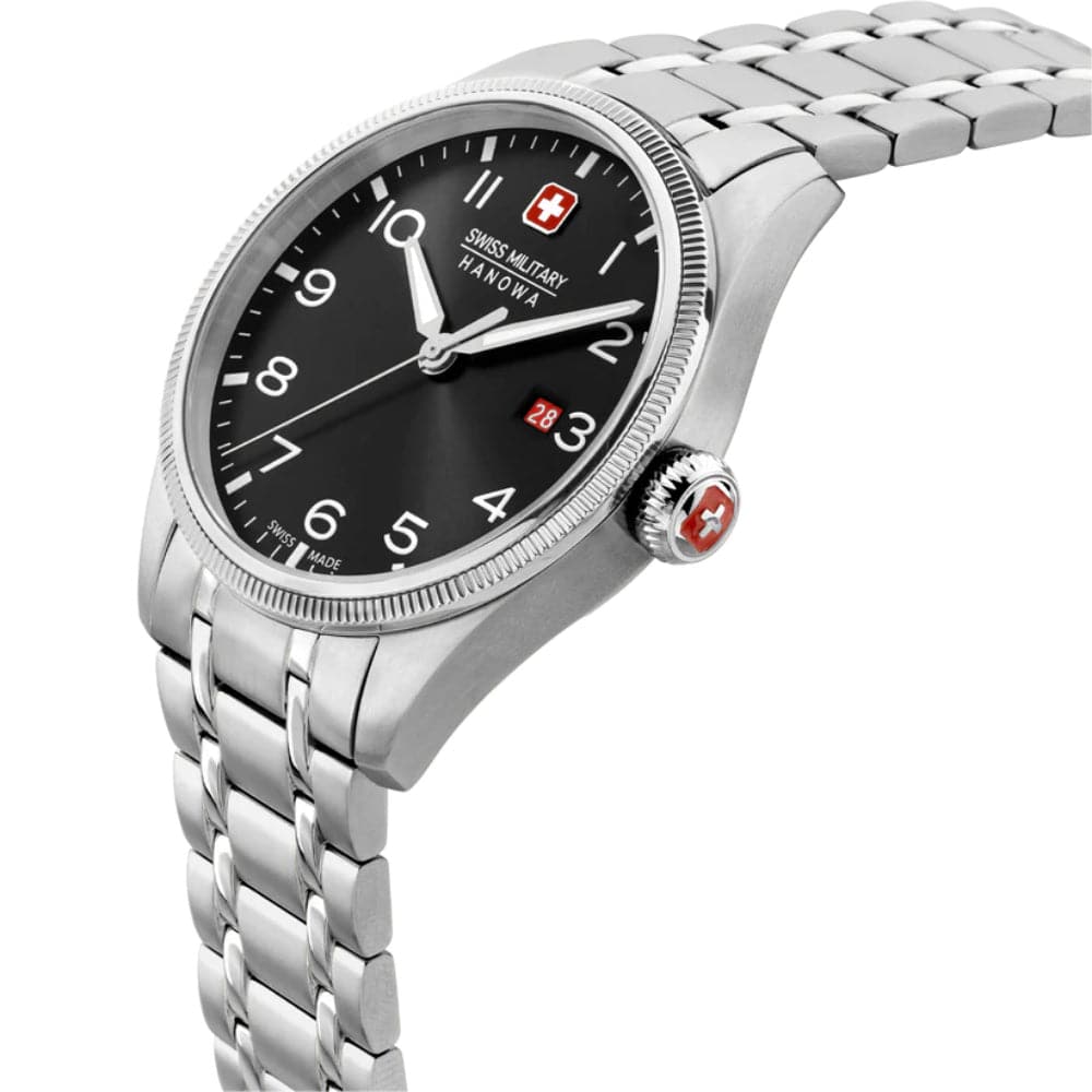 Swiss Military Hanowa Thunderbolt Black Dial Silver Stainless Steel St ...