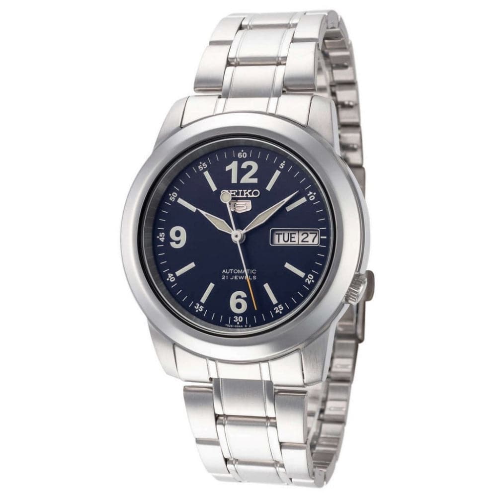 Seiko 5 Blue Dial Silver Stainless Steel Strap Men Watch SNKE61K1 – H2 Hub