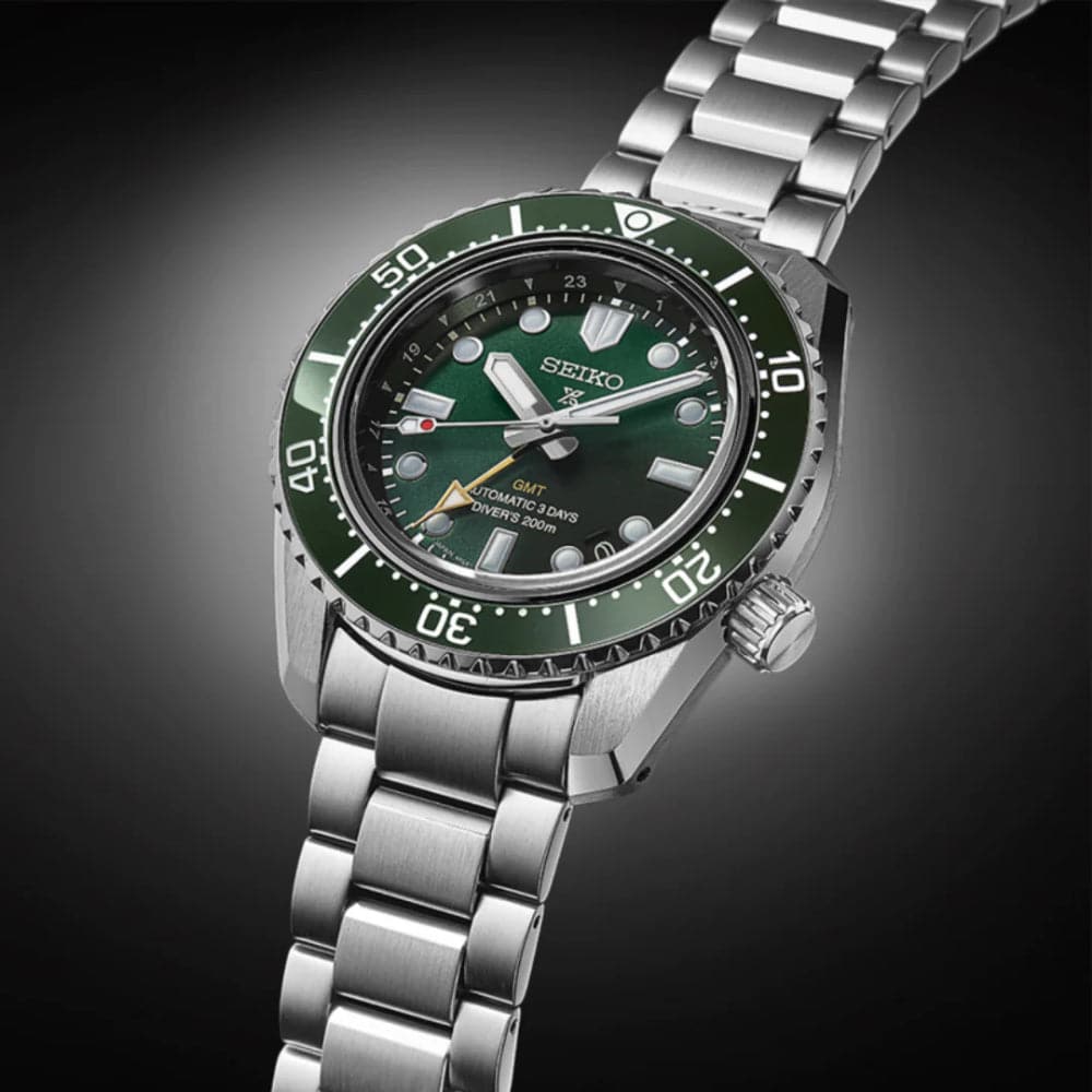 Seiko Prospex Green Dial Silver Stainless Steel Strap Men Watch SPB381 ...