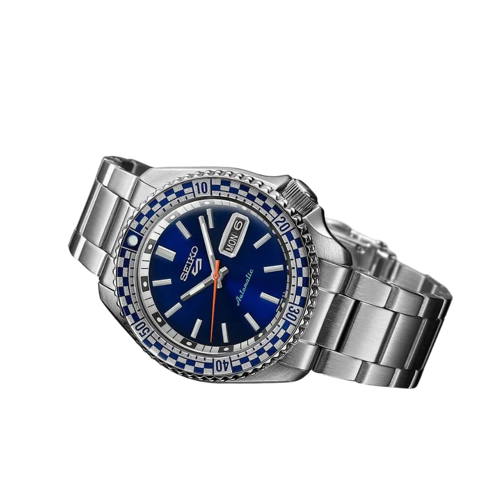 Seiko 5 Sports Blue Dial Silver Stainless Steel Strap Men Watch SRPK65 ...