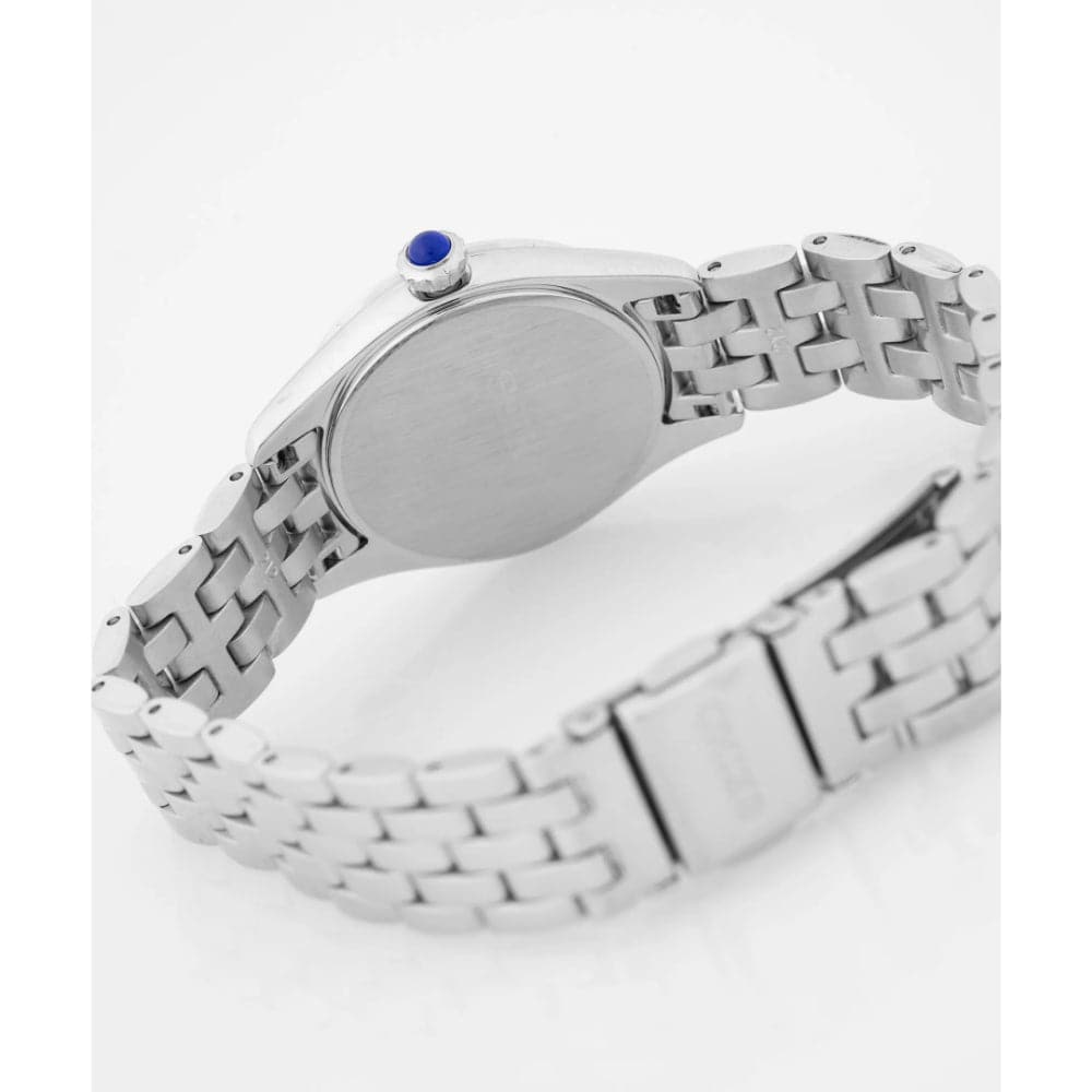 Seiko White Dial Silver Stainless Steel Strap Women Watch SUR385P1 – H2 Hub