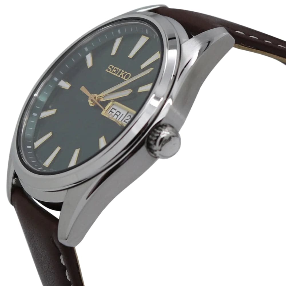Seiko Classic Green Dial Brown Leather Strap Men Watch SUR449P1P – H2 Hub