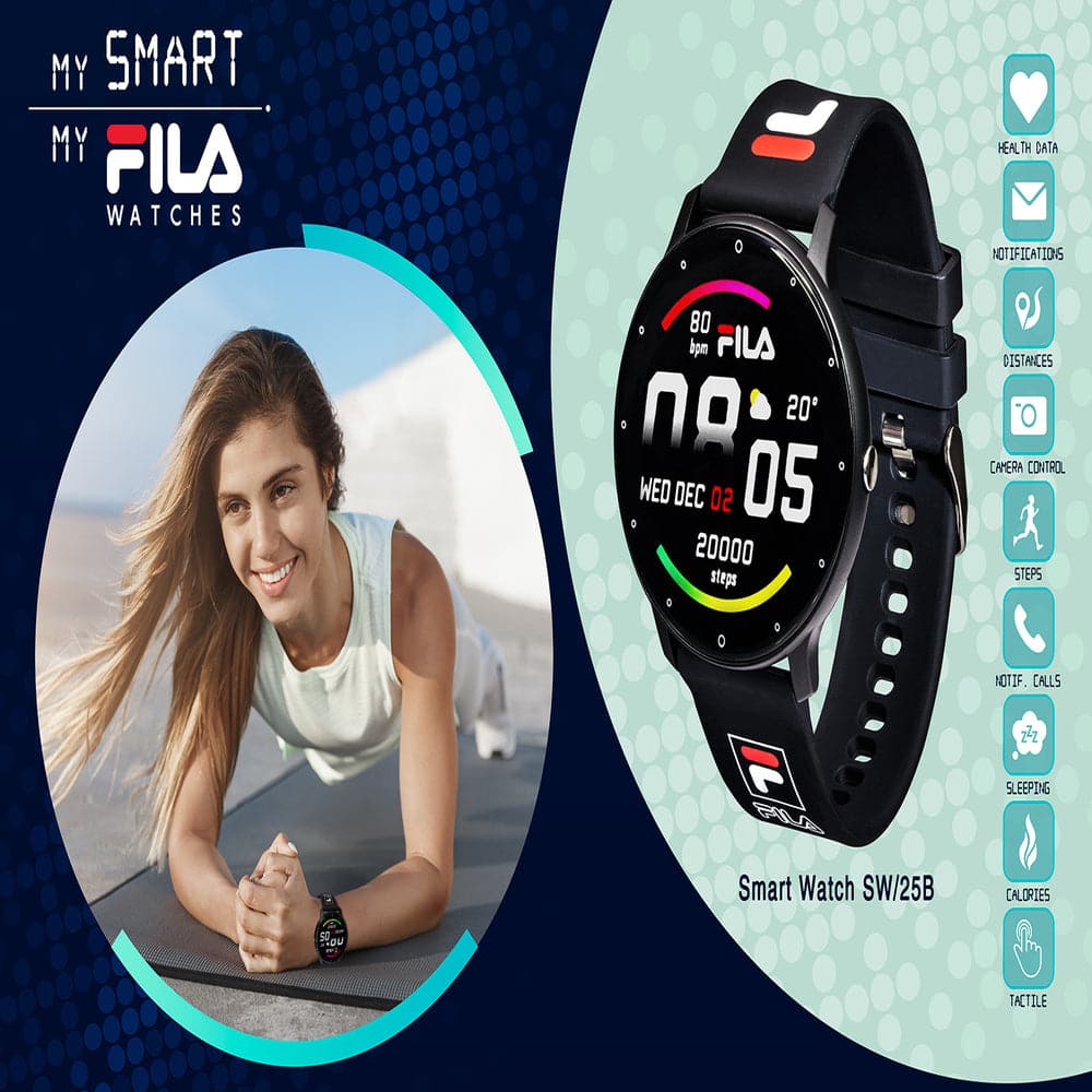 Fila My Smart Black Silicone Strap Unisex Smartwatch SW/25B.APEC – H2 Hub