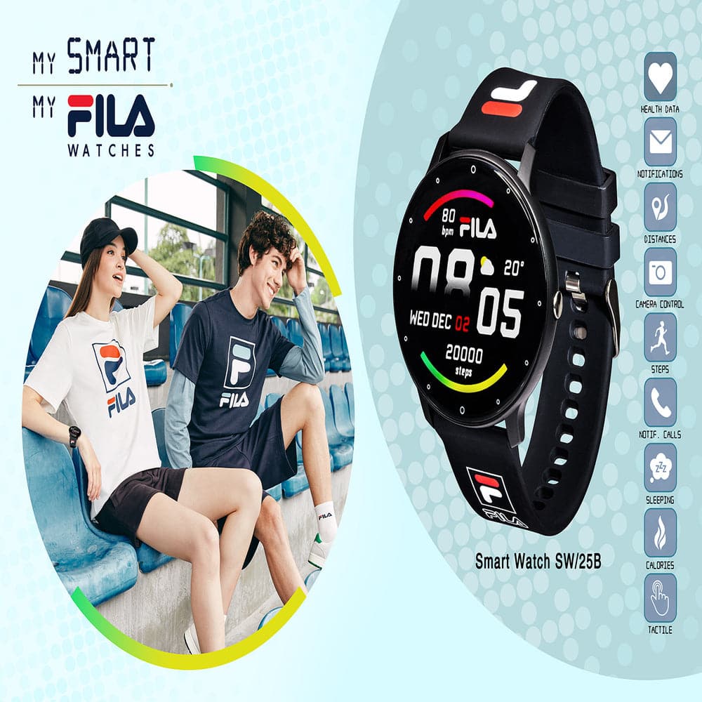 Fila My Smart Black Silicone Strap Unisex Smartwatch SW/25B.APEC – H2 Hub