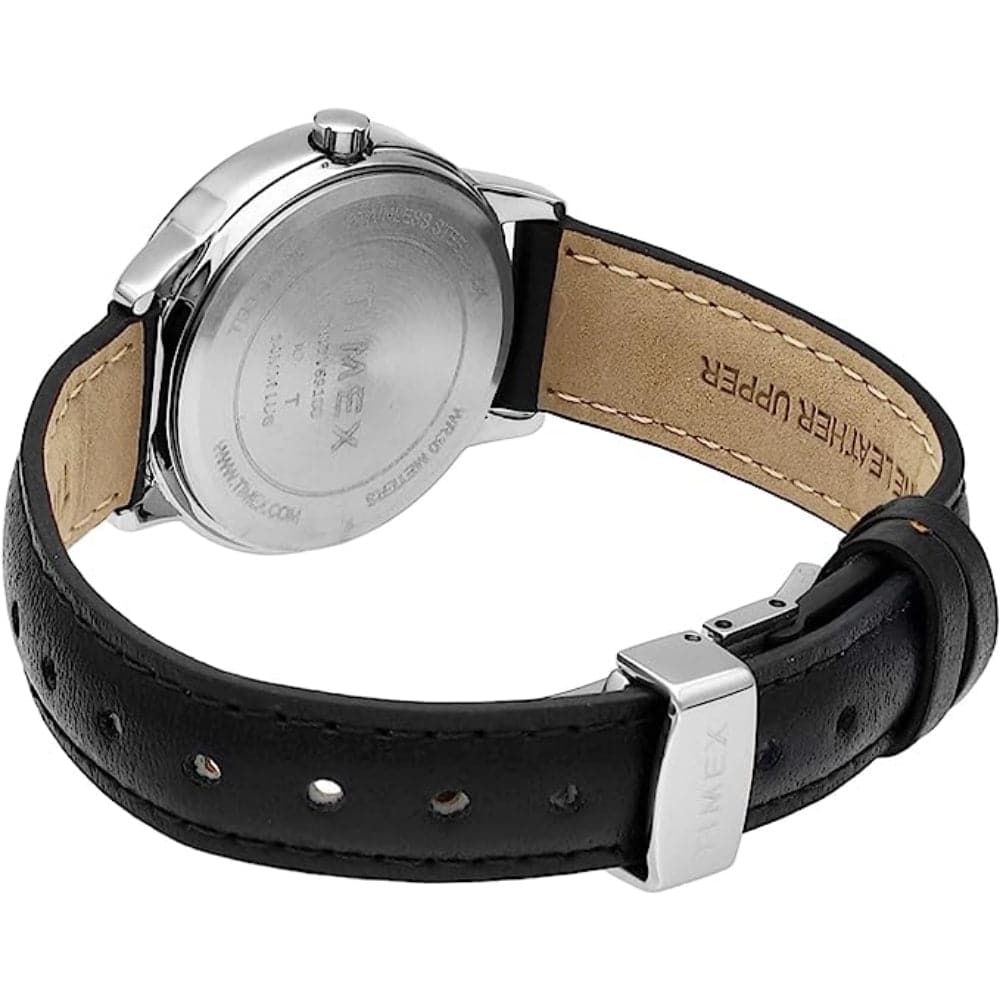 Timex Easy Reader White Dial Black Leather Strap Unisex Watch TW2V6910 ...