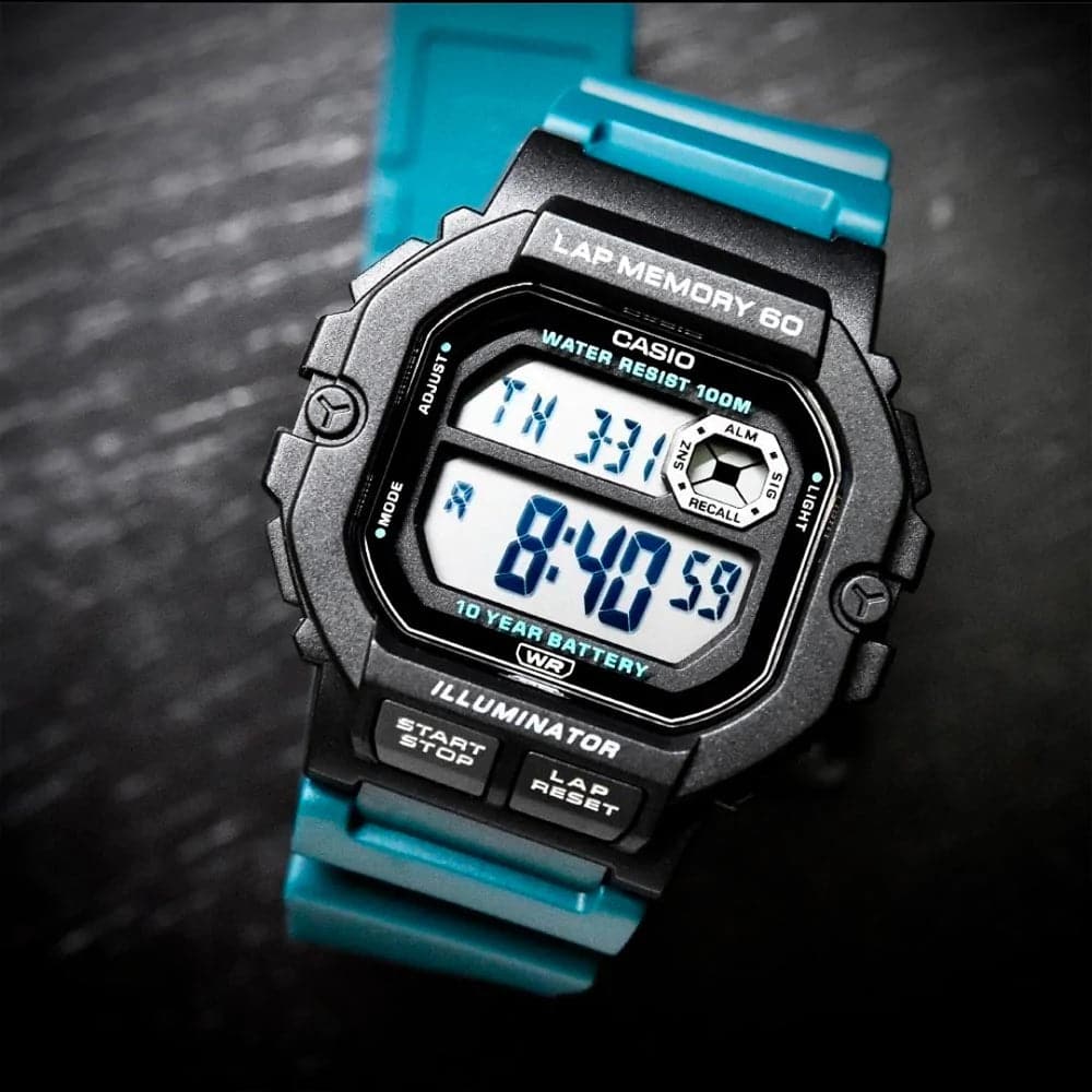 Casio General Digital Blue Resin Strap Men Watch WS-1400H-3AVDF-P – H2 Hub