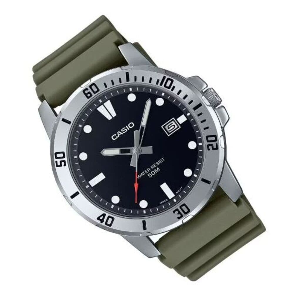 Casio General Green Band Strap Men's Watch MTP-VD01-3EVUDF – H2 Hub