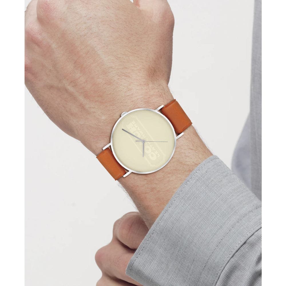 Coach Charles Chalk Brown Leather Strap Men Watch 14602600 – H2 Hub