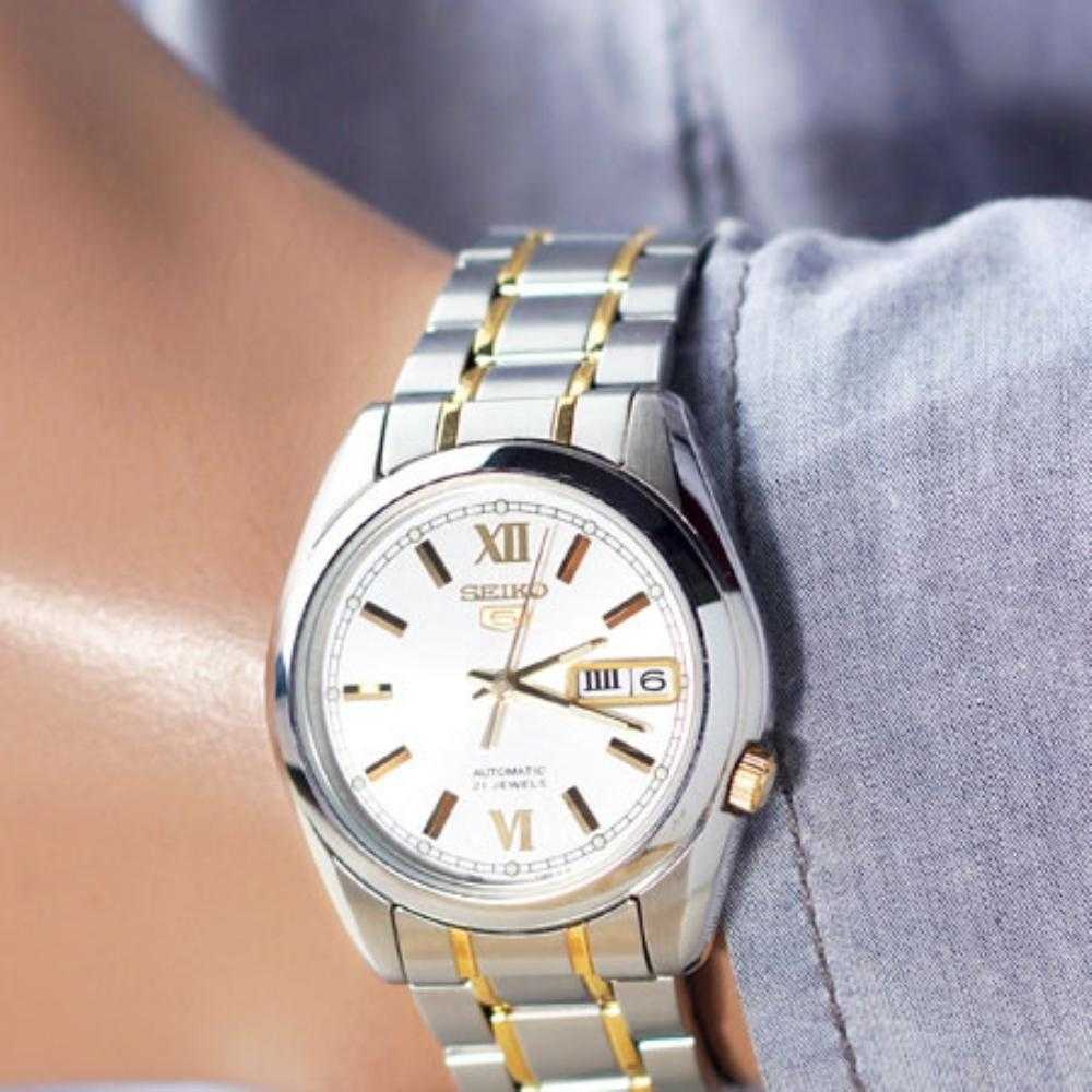 SEIKO 5 SNKL57K1 AUTOMATIC STAINLESS STEEL MEN'S TWO TONE WATCH – H2 Hub