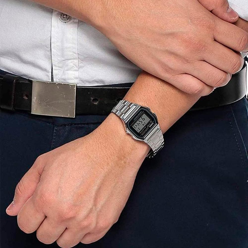 CASIO GENERAL A158WA-1DF-P STAINLESS STEEL MEN WATCH – H2 Hub