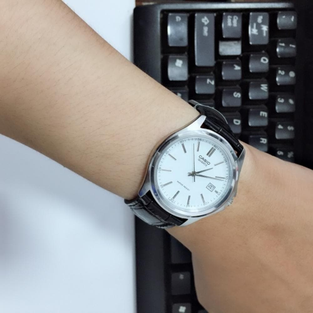 Casio General Mtp 1183e 7adf Black Leather Mens Watch H2 Hub