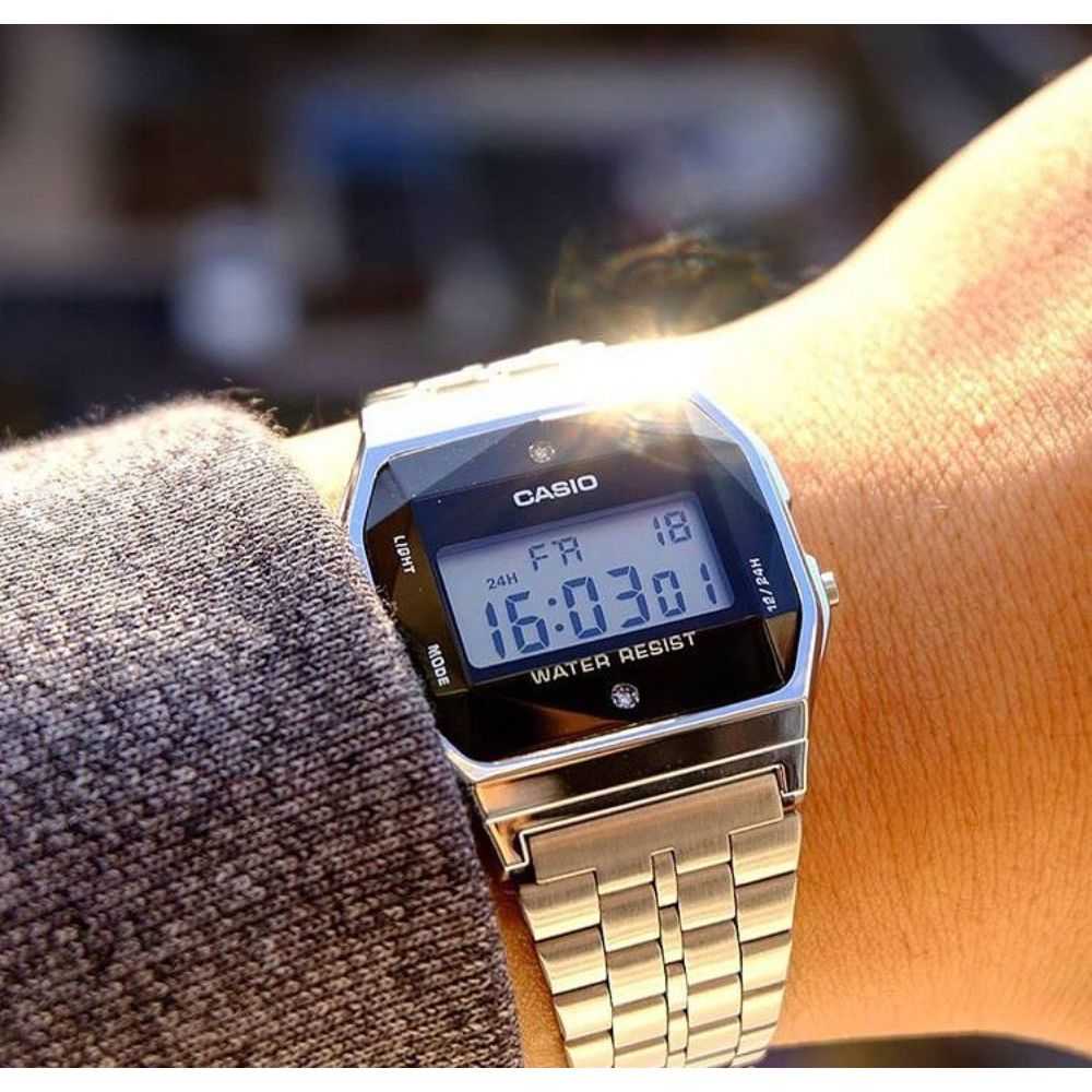 CASIO GENERAL A159WAD-1DF DIGITAL QUARTZ SILVER STAINLESS STEEL MEN'S ...