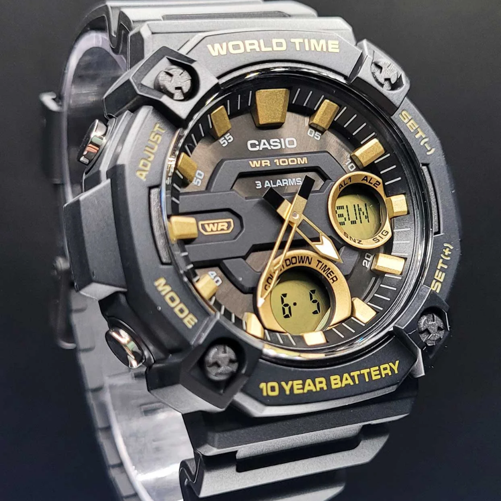 Casio General Black Analog Digital Resin Strap Men Watch AEQ-120W-9AVD – H2 Hub