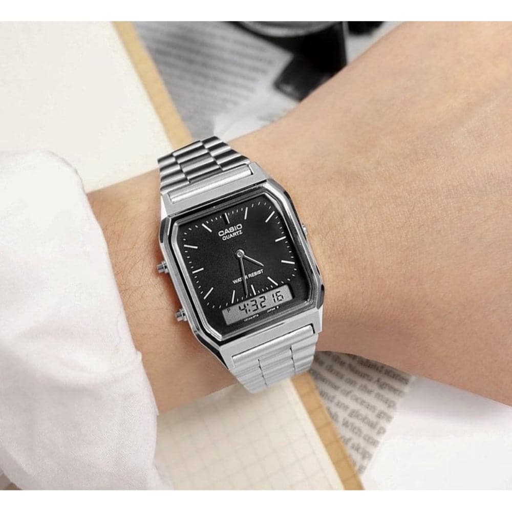 CASIO AQ-230A-1DMQ-P STAINLESS STEEL UNISEX WATCH – H2 Hub