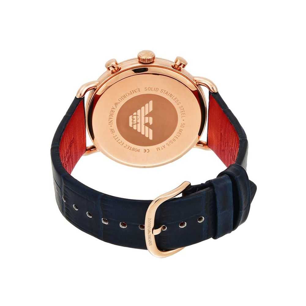 EMPORIO ARMANI CHRONOGRAPH ROSE GOLD STAINLESS STEEL AR11123 MEN’S WAT ...