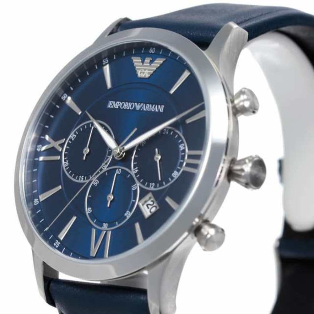 EMPORIO ARMANI AR11226 BLUE LEATHER MEN'S WATCH – H2 Hub