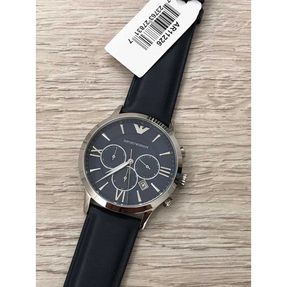 EMPORIO ARMANI AR11226 BLUE LEATHER MEN'S WATCH – H2 Hub